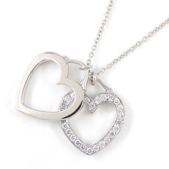 Tiffany & Co. | Bags | Tiffany Sentimental Double Heart Pave Diamond ...